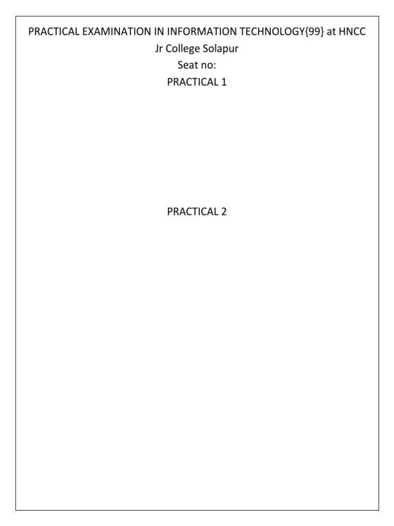 Practical Exam Format | PDF | Qualifications | Educational Assessment ...