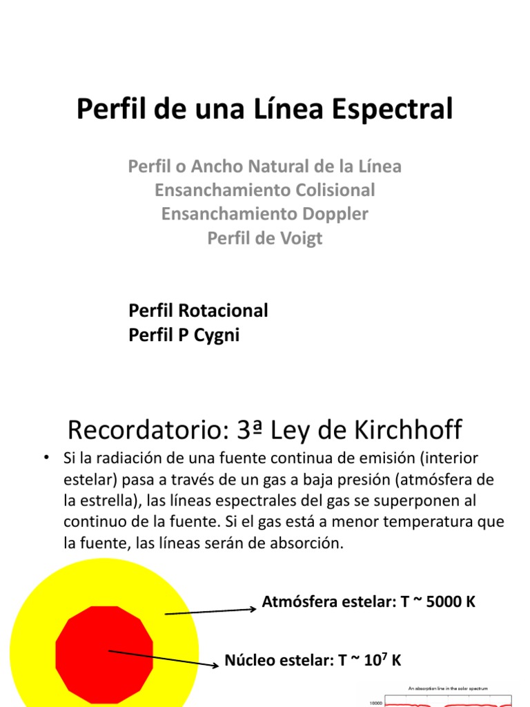 1 Perfil Linea Espectral PDF | PDF | Línea espectral | Electrón