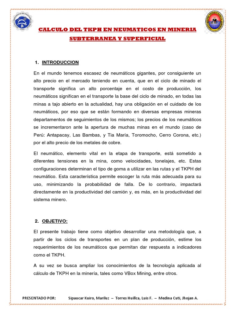 TKPH | PDF | Neumático | Calor