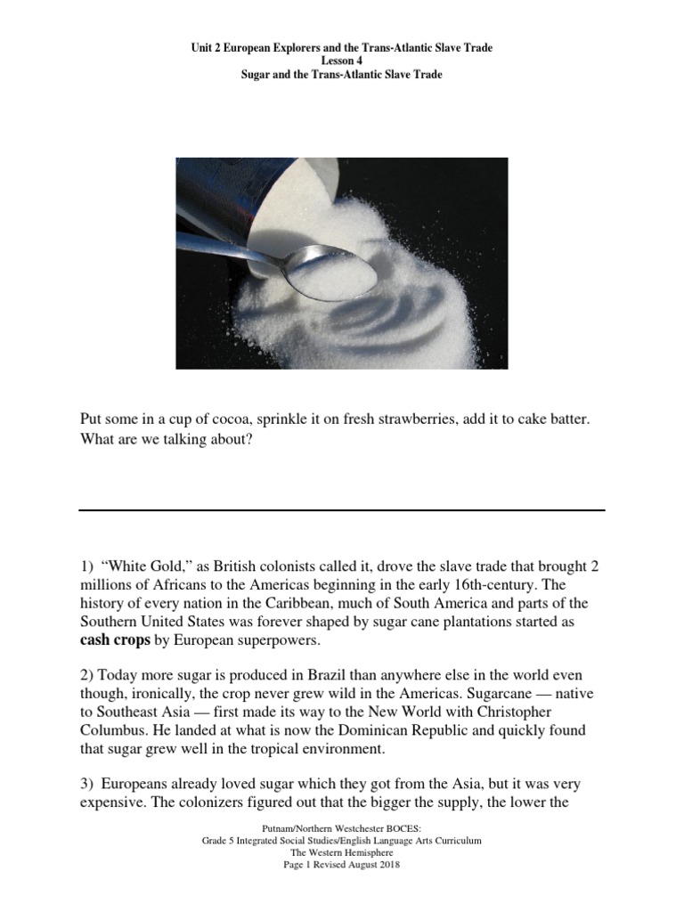 l4 How Sugar Changed The World Reading | Download Free PDF | Sugarcane ...