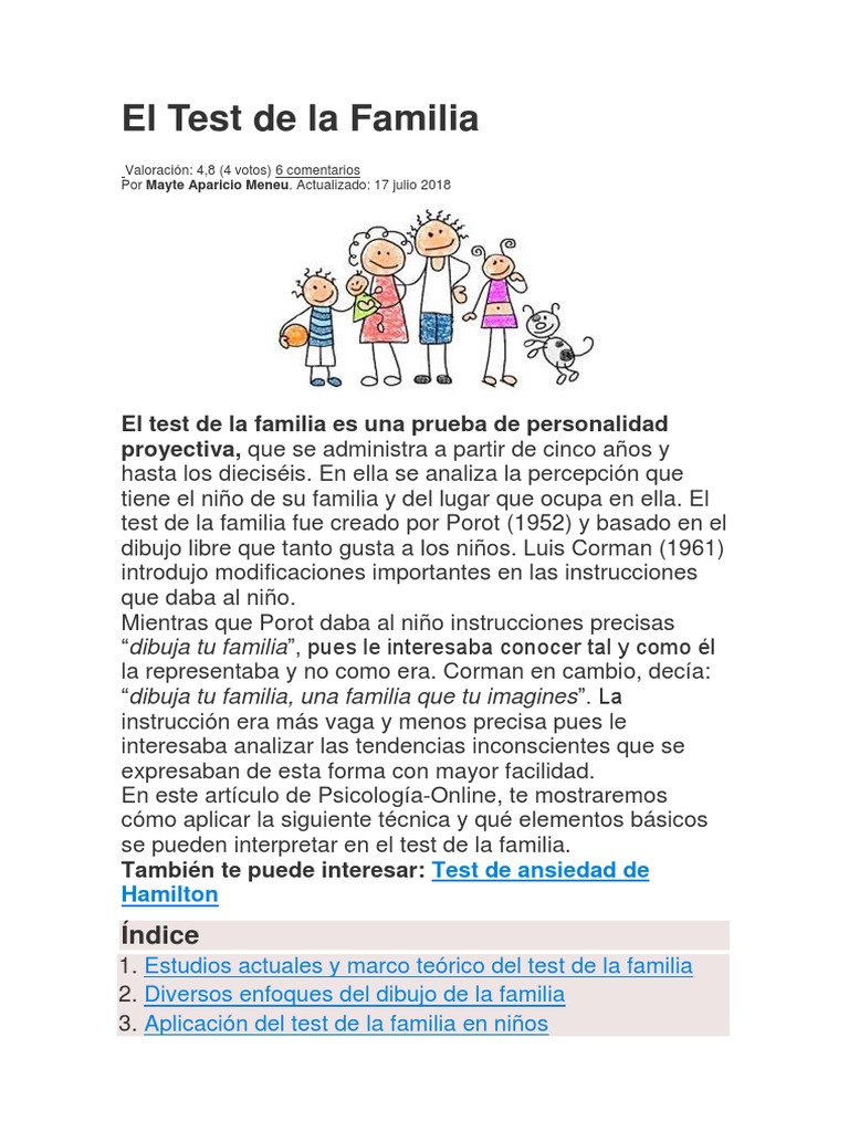 El Test de La Familia | PDF | Dibujo | Adultos