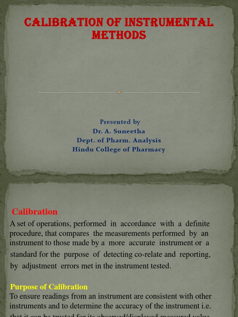 Calibration of Instruments | PDF | Absorbance | Calibration