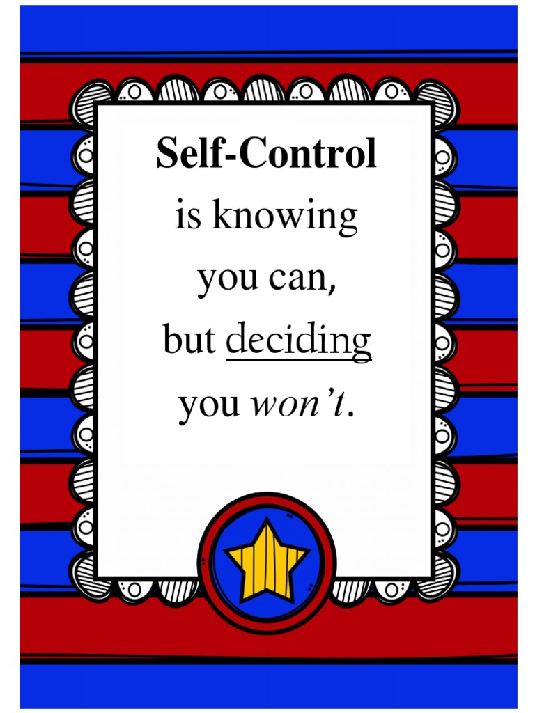 Self Control Printable | PDF
