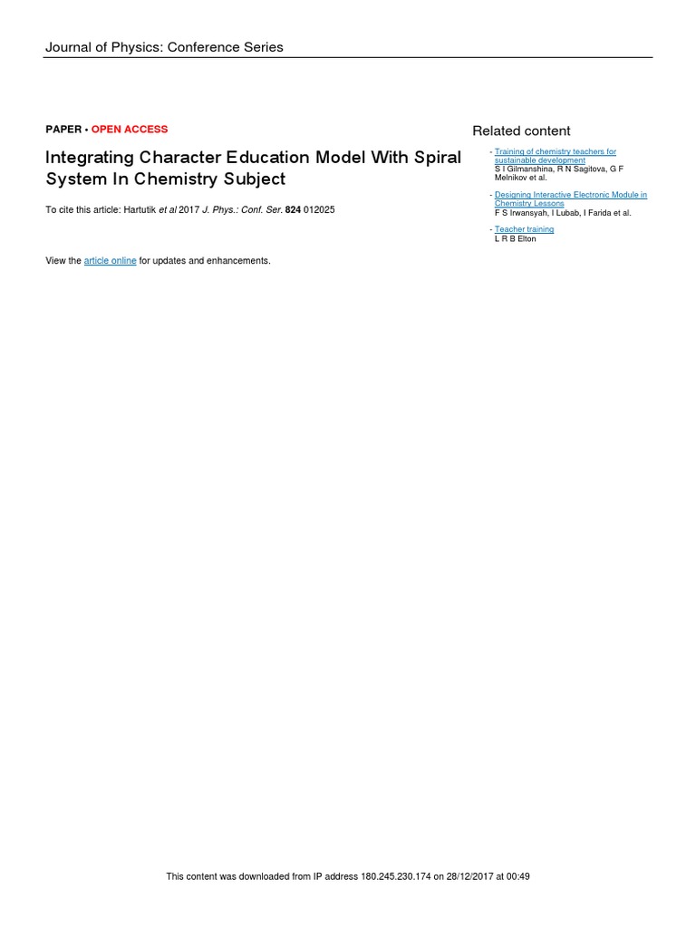 Contoh Jurnal Iop | PDF | Science And Technology | Science