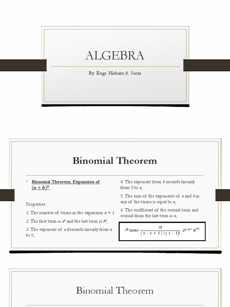 Algebra PDF | PDF | Numbers | Series (Mathematics)