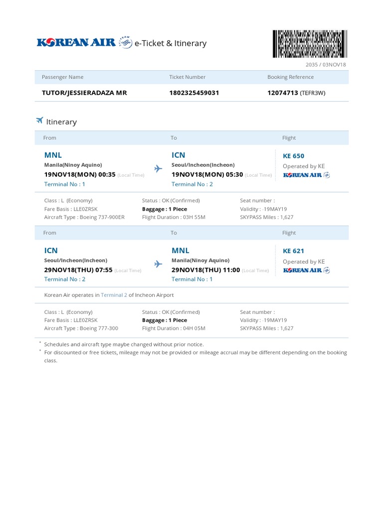 E-Ticket Itinerary/Receipt 12074713 | PDF | Airlines | Ticket (Admission)