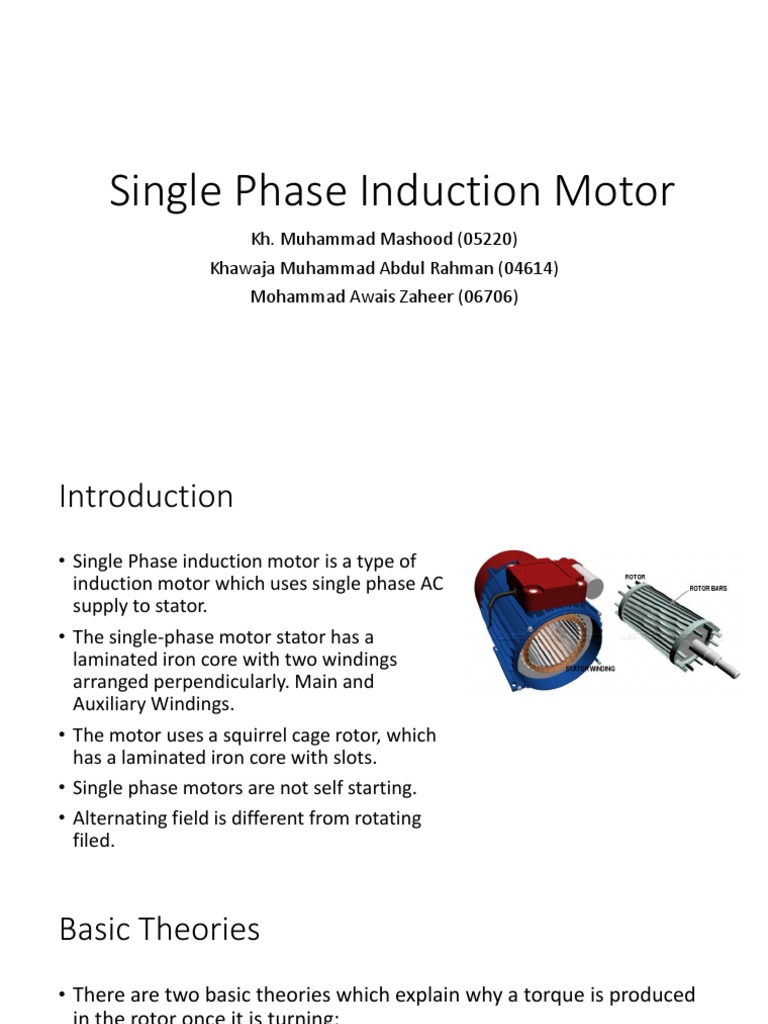 Understanding Single Phase Induction Motors | PDF | Electric Motor ...