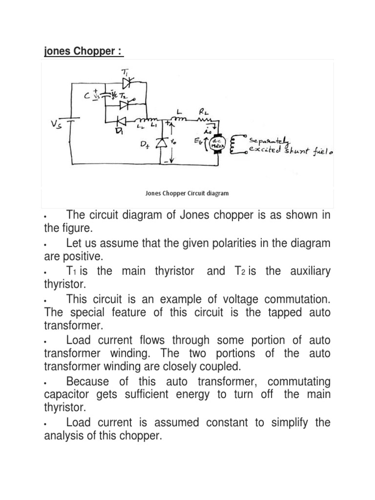 Jones Chopper Circuit Diagram | PDF | Capacitor | Diode