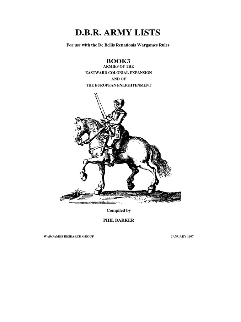 DBRR Army Lists | PDF | Cavalry | Military Science