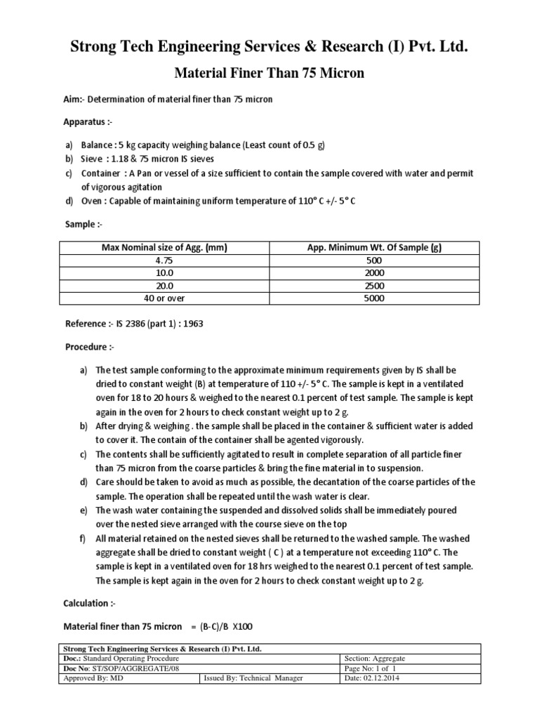 8.material Finer Than 75 Micron | PDF | Applied And Interdisciplinary ...