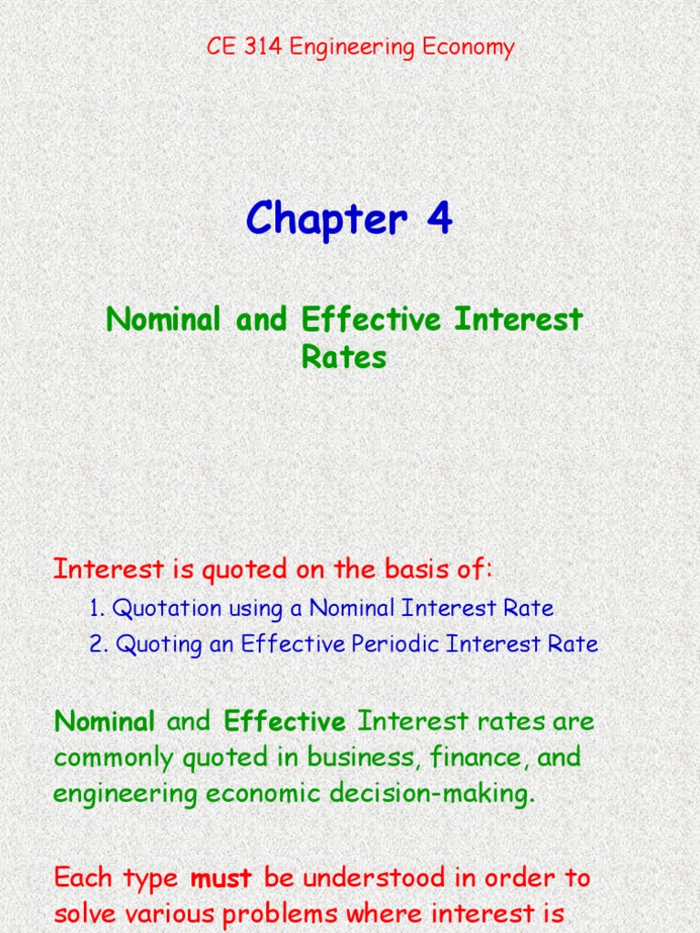 Nominal and Effective Interest Rates | PDF | Compound Interest ...