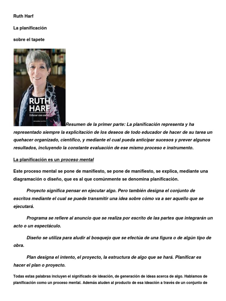 Resumen Ruth Harf | PDF | Planificación | Diseño