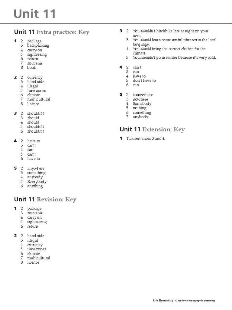 Unit 11: Extra Practice: Key | PDF