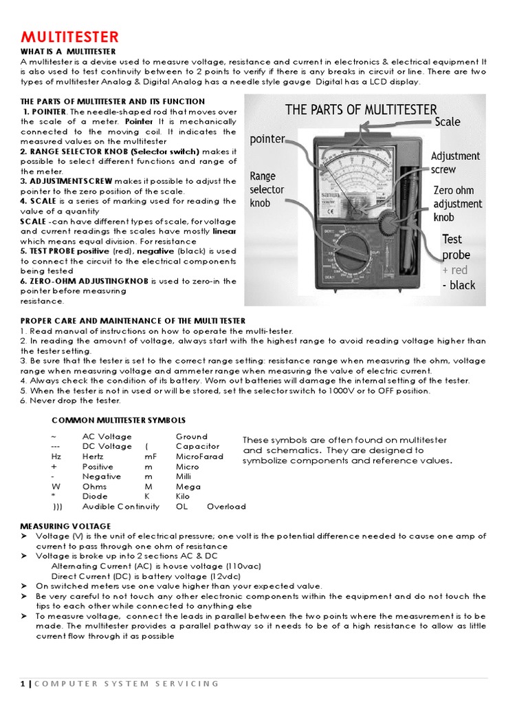 Multitester: Computer System Servicing | PDF | Coaxial Cable | Soldering