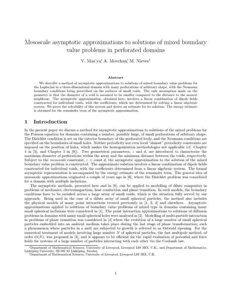 Mesoscale Asymptotic Approximations To Solutions Of Mixed Boundary