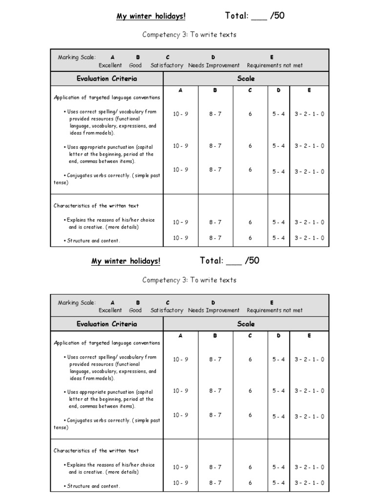 Correction Grid WS | PDF | Grammatical Tense | Punctuation