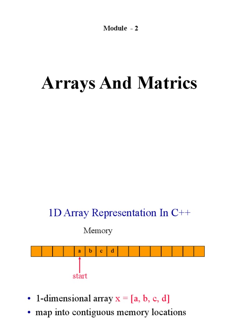 A Comprehensive Guide to Array and Matrix Representations in C++ | PDF | Array Data Structure ...
