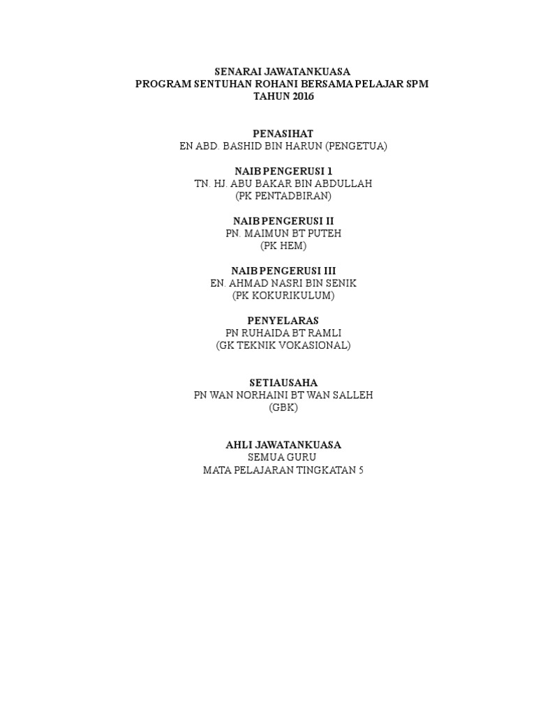 Program Sentuhan Rohani | PDF