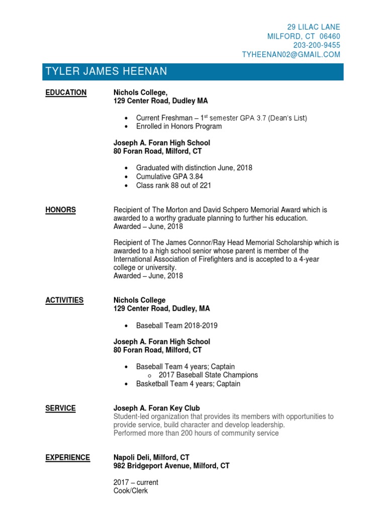 Tyler Resume 1 | PDF