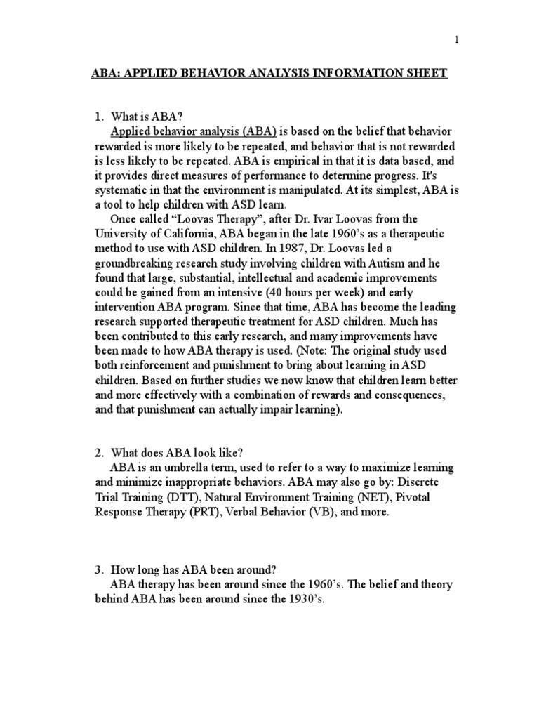 Overview of Applied Behavior Analysis | PDF | Reinforcement | Behaviorism