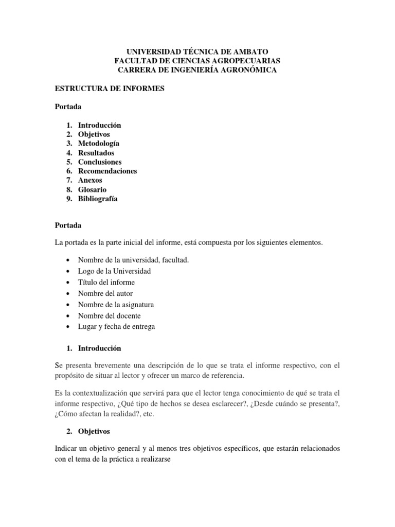 Estructura de Los Informes | PDF | Metodología | Science