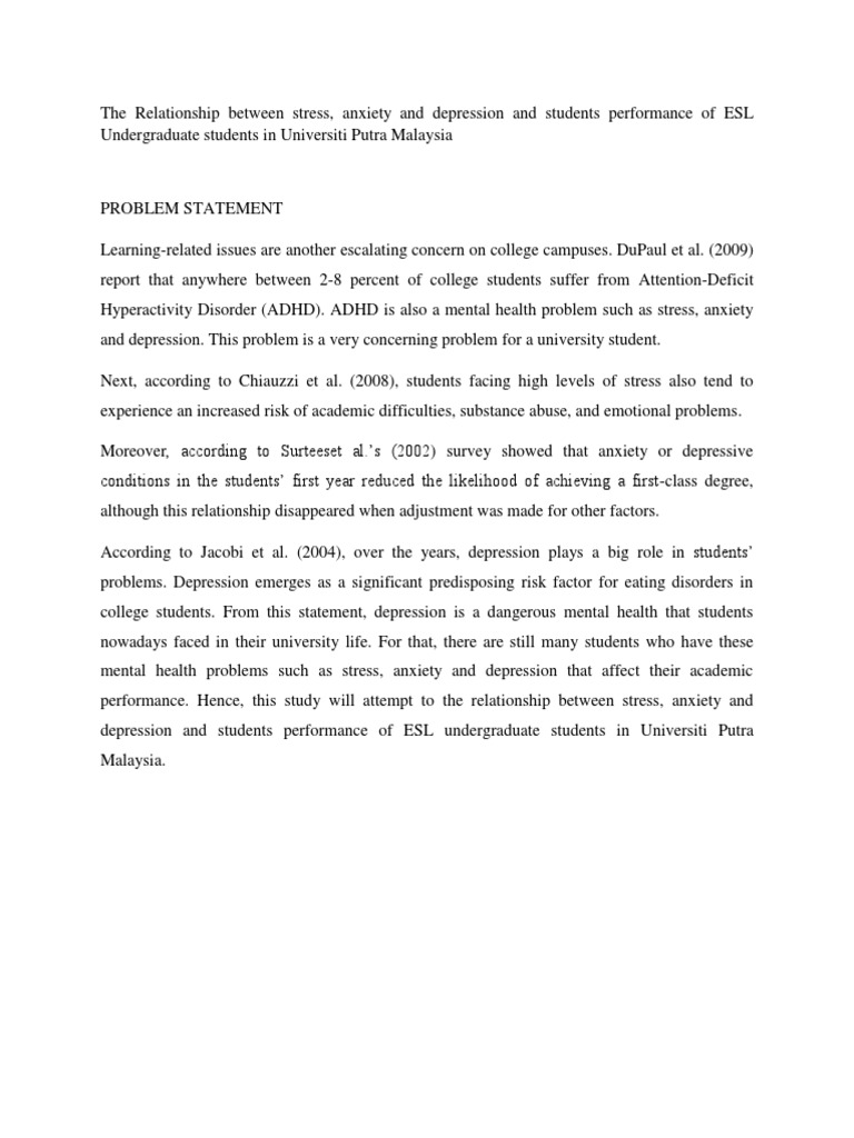 Problem Statement | PDF | Mental Disorder | Major Depressive Disorder