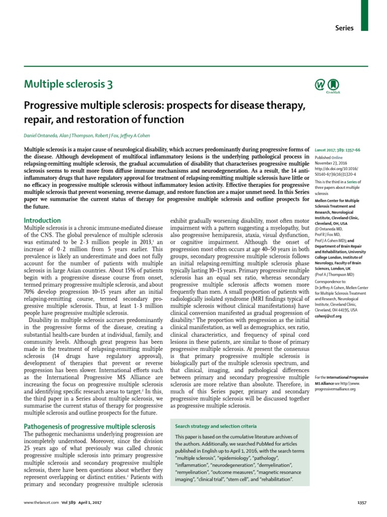 Progressive Multiple Sclerosiss | PDF | Multiple Sclerosis ...