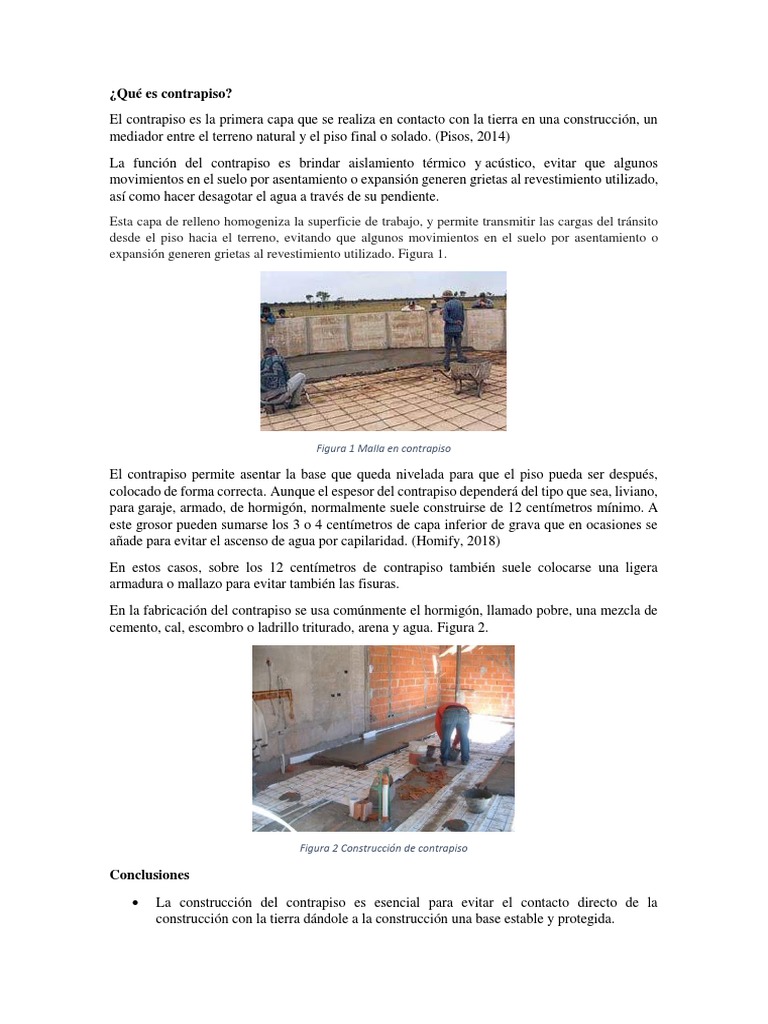 Qué es un contrapiso? Construcción y funciones | PDF | Ingeniería de ...
