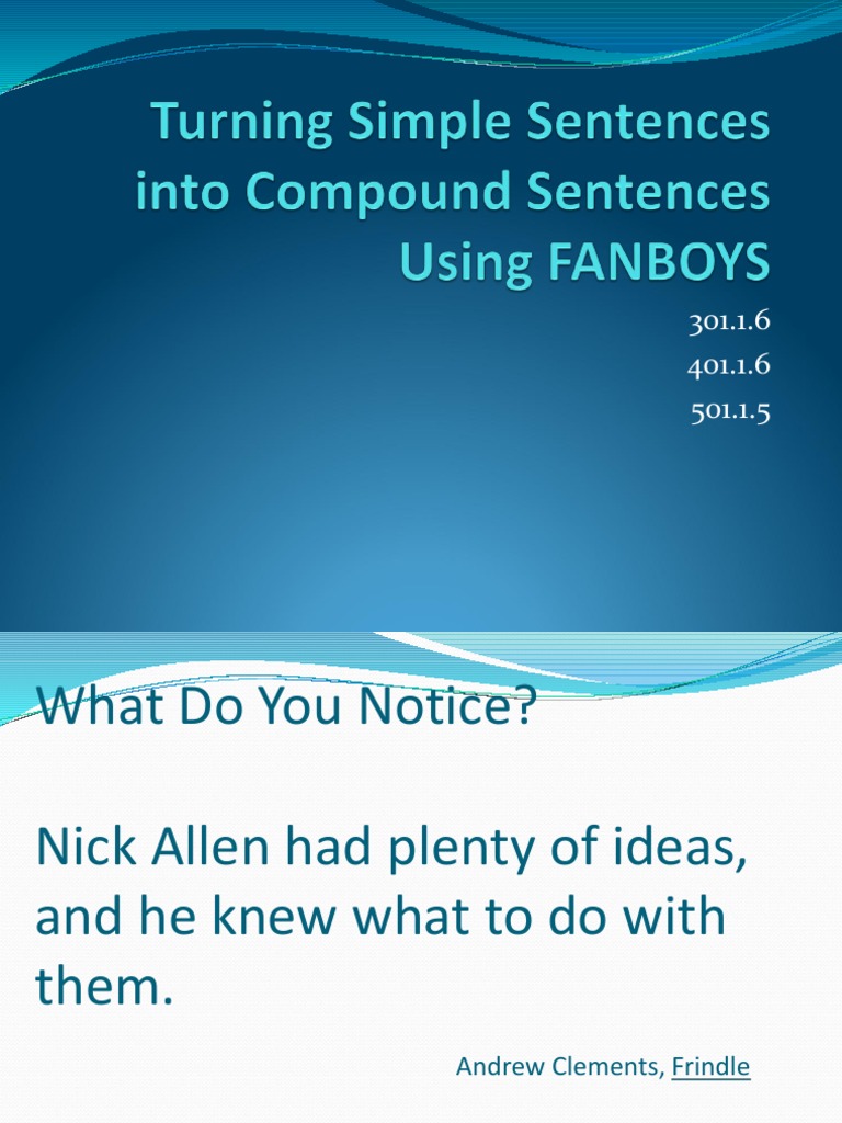Compound Sentences Fanboys Powerpoint | PDF | Linguistic Typology ...