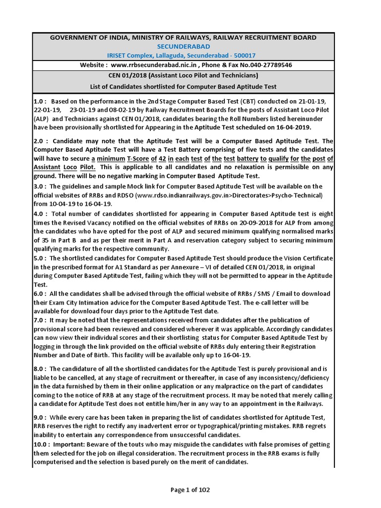 Alp - Shortlisted For AT PDF | PDF | Test (Assessment) | Business