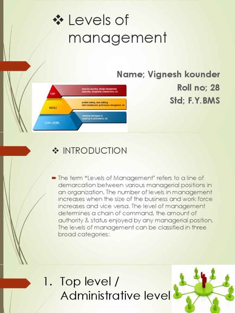 Understanding the Different Levels of Management in Organizations | PDF ...