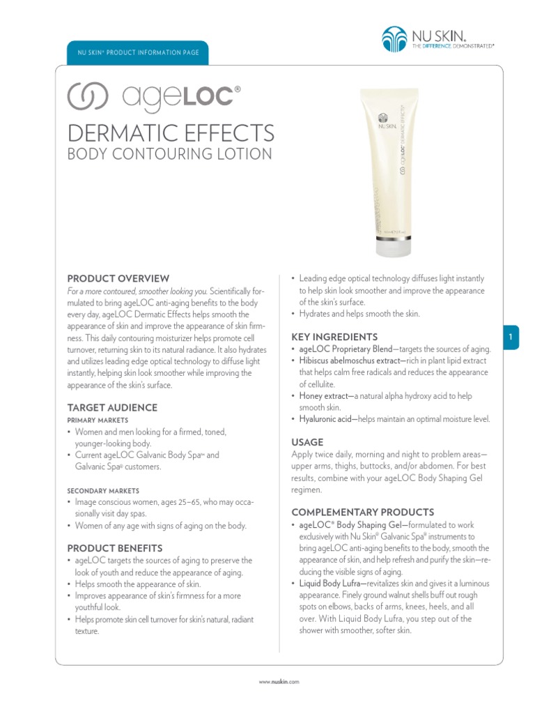 Ageloc Dermatic Effects | PDF | Chemical Substances | Nature