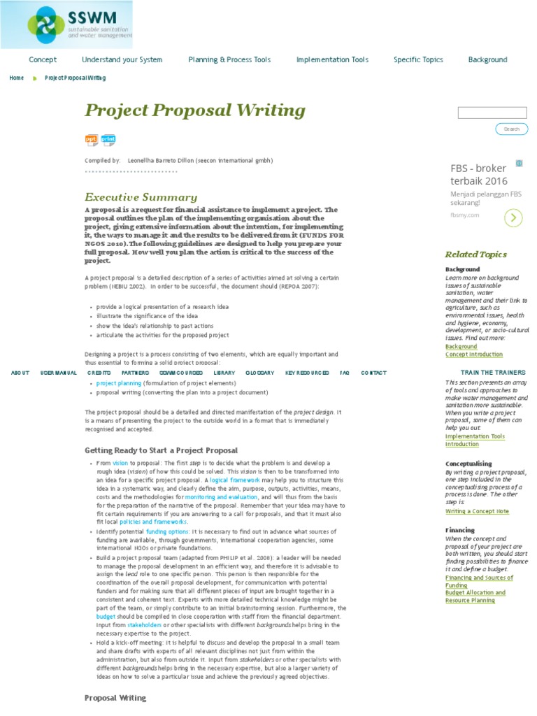 Project Proposal Writing: Executive Summary | PDF | Grant Writing ...