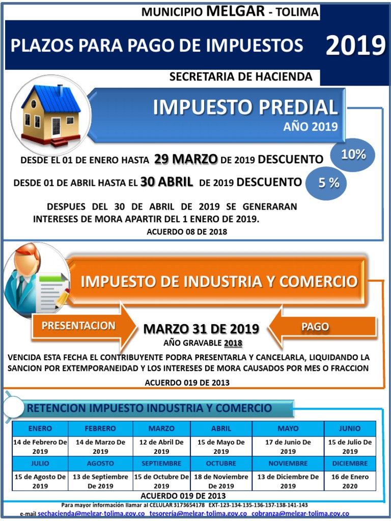 Calendario Tributario Ica 2019 | PDF