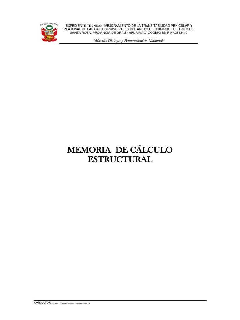 Memoria de Calculo Estructural | PDF | Fundación (Ingeniería ...