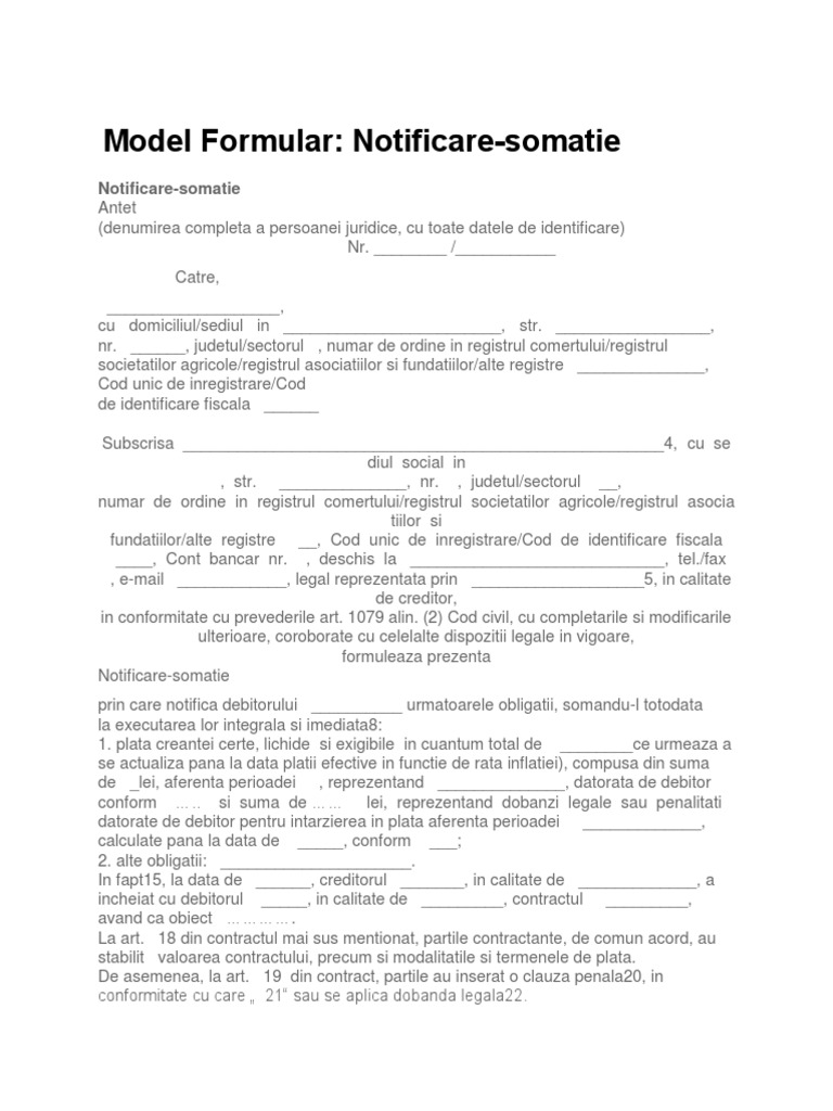 Model Somatie Client | PDF