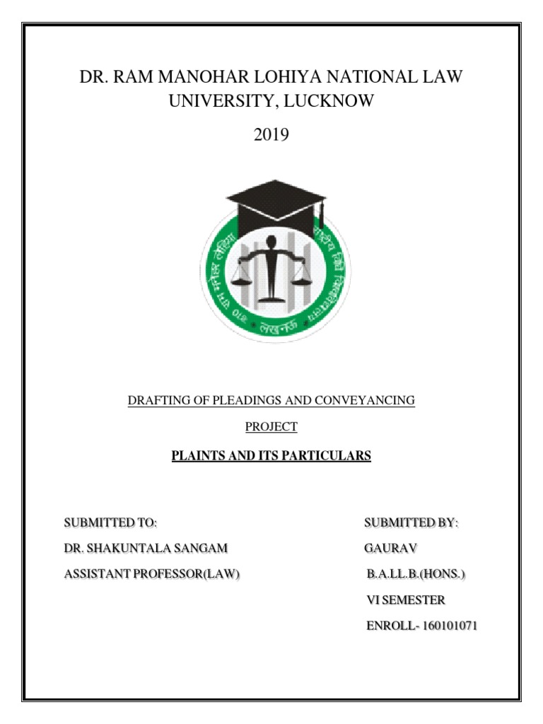 DPC Project 2019 | PDF | Cause Of Action | Lawsuit