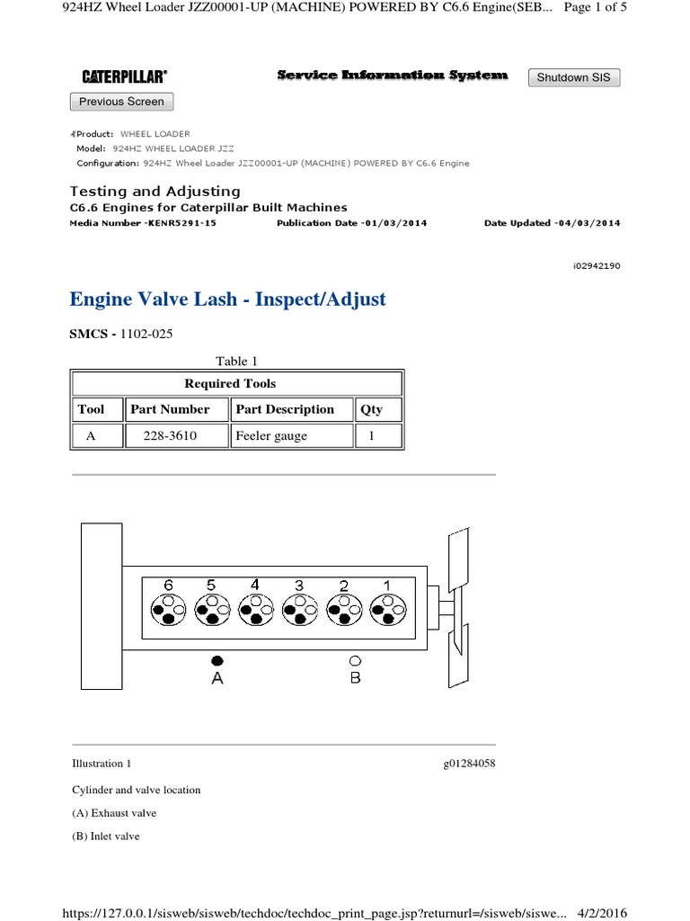 Engine Valve Lash Testing and Adjusting | PDF | Vehicle Parts ...