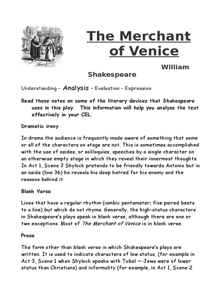 Literary Devices in The Merchant of Venice | PDF | The Merchant Of Venice