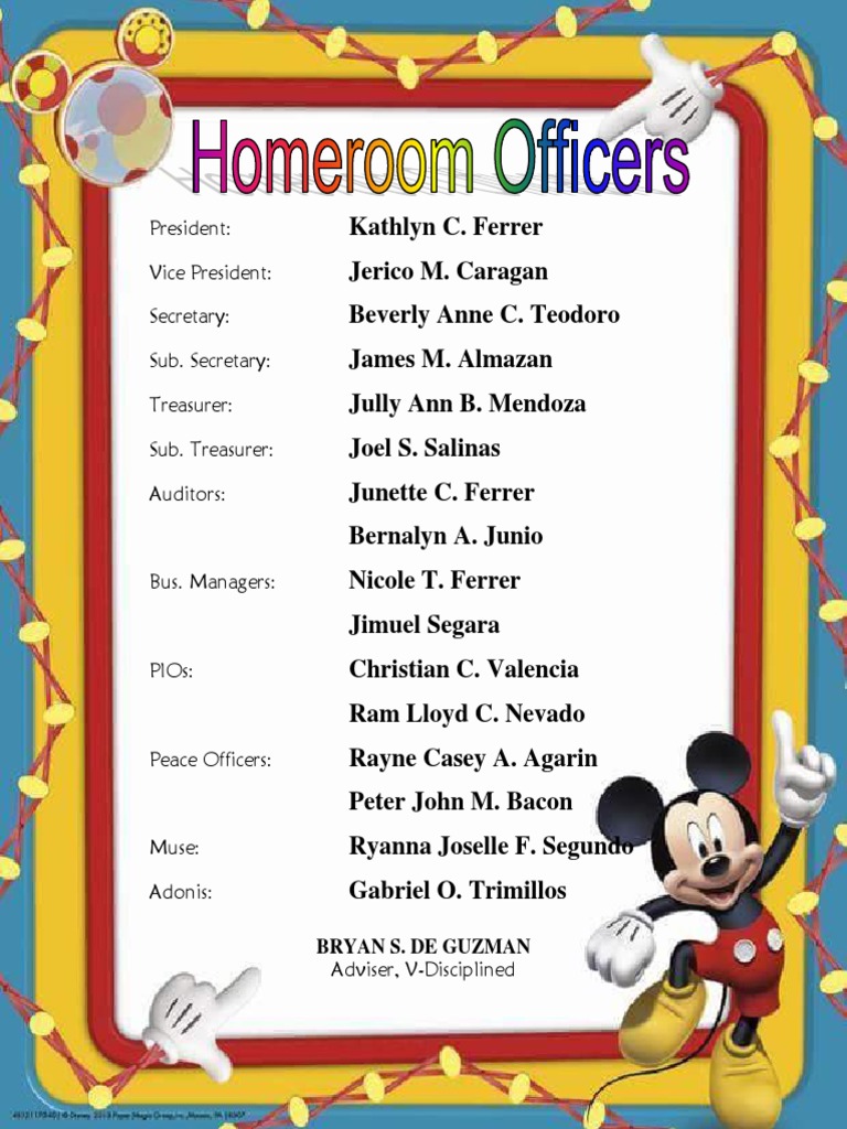 President: Vice President: Secretary: Sub. Secretary: Treasurer: Sub ...