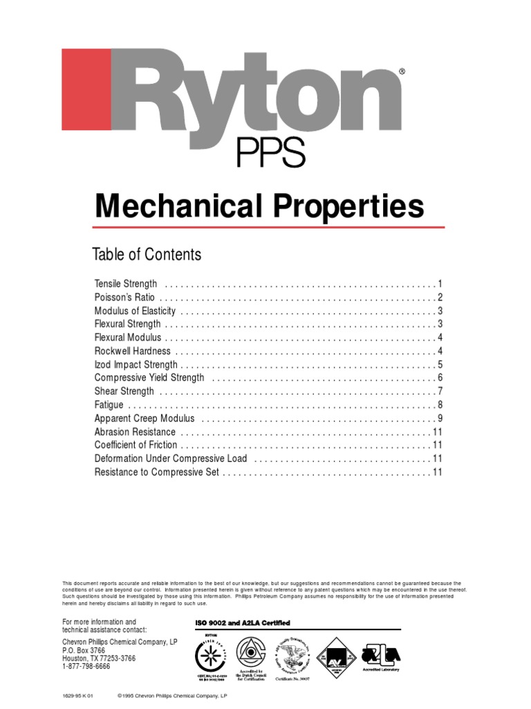 Ryton PPS Mechanical Properties PDF | PDF | Creep (Deformation) | Strength Of Materials