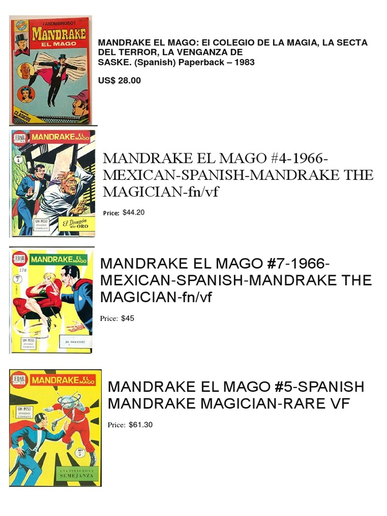 Mandrake el Mago: Colección y Precios | PDF | Arte