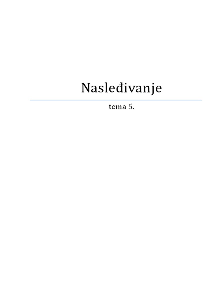 Nasledjivanje | PDF