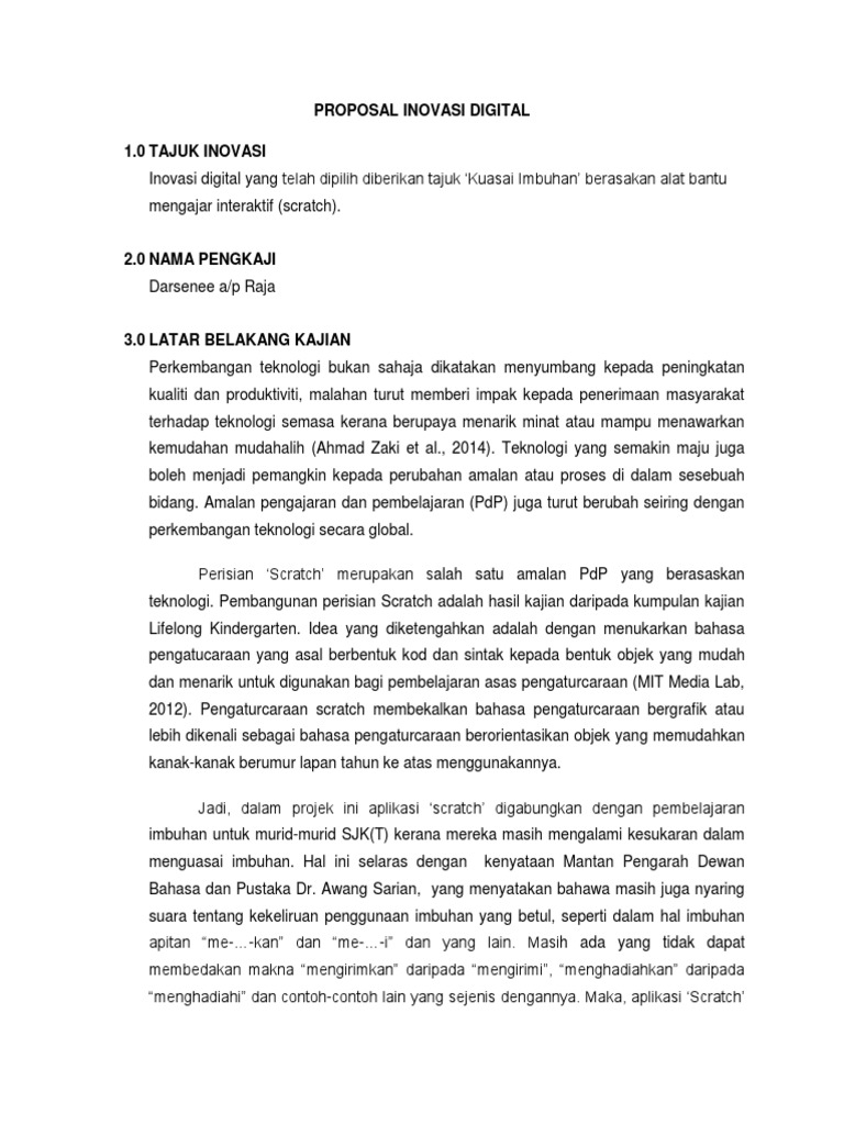 Kerangka Proposal Inovasi | PDF