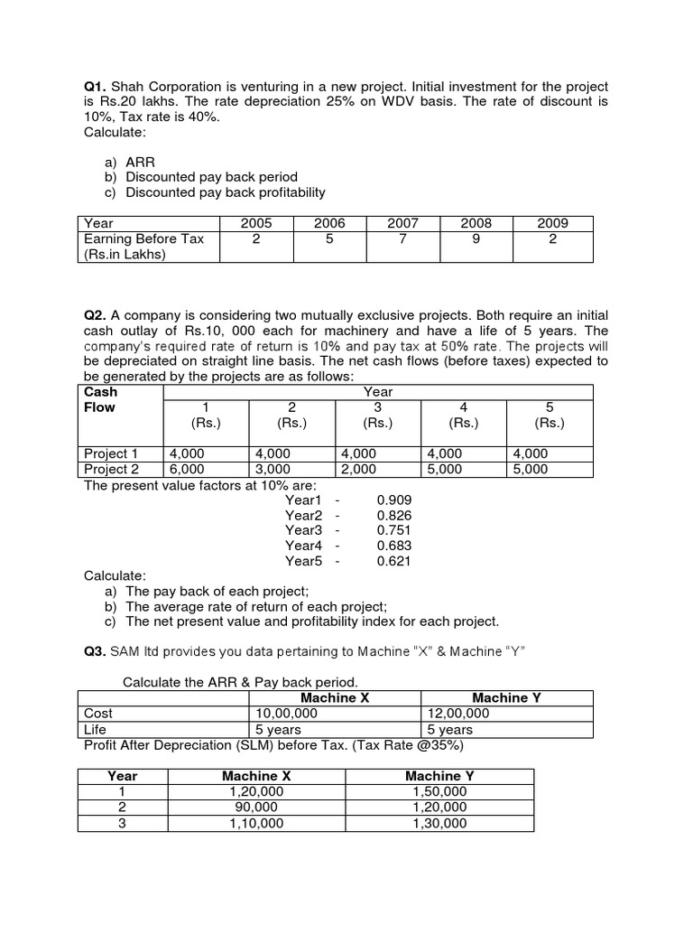 FM Capital Budgeting Sums | PDF | Net Present Value | Present Value