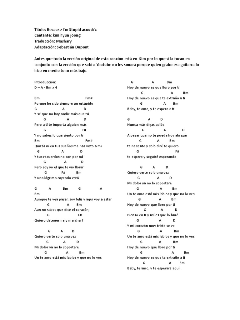 Because Im Stupid Cover SebaDupont TABS | PDF | Ocio | Entretenimiento ...