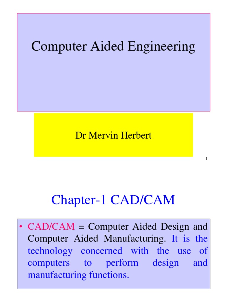 Computer Aided Engineering: DR Mervin Herbert | PDF | Computer Aided ...