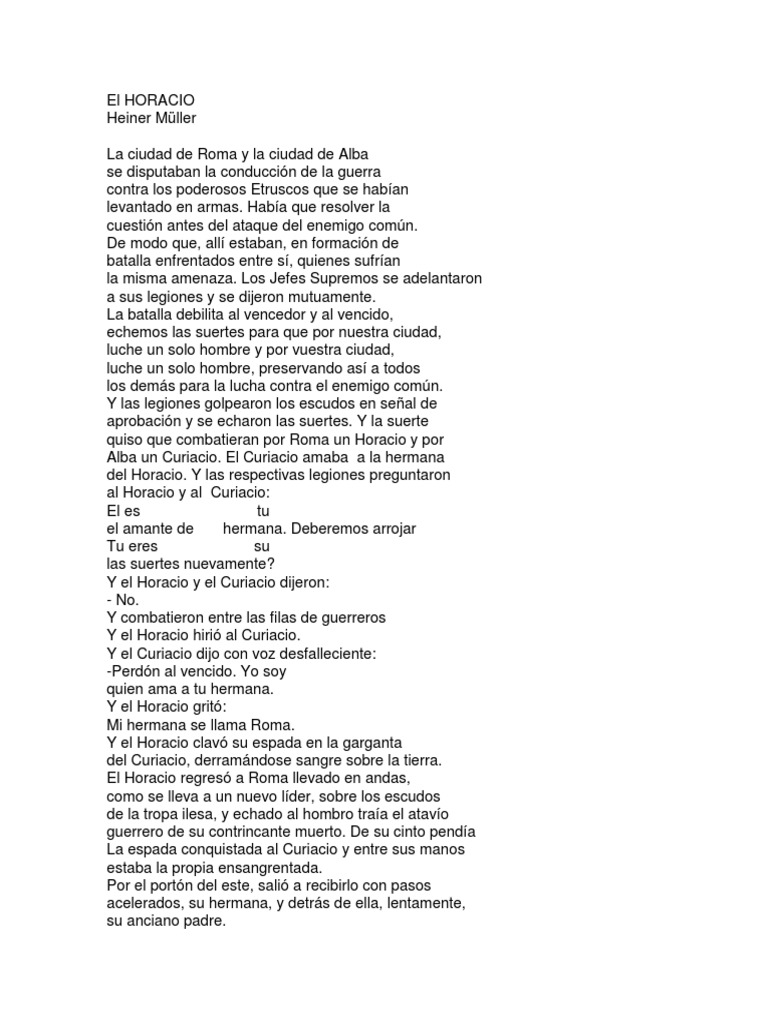 El Horacio | PDF | Roma antigua | Espada