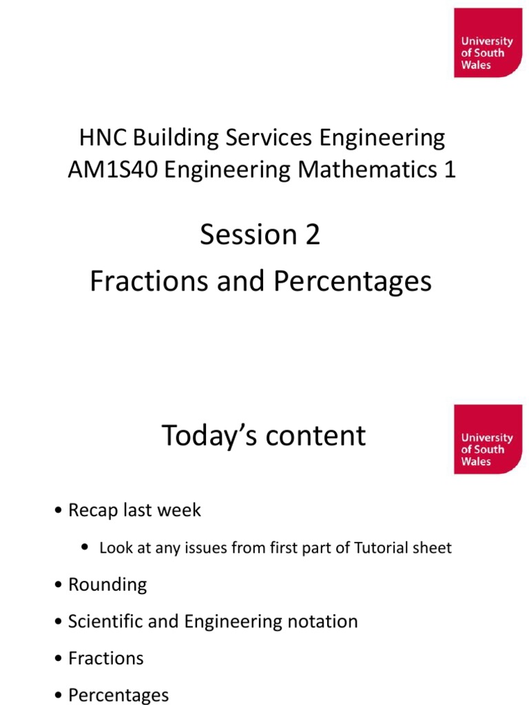Understanding Fractions, Percentages, and Notations in Engineering ...