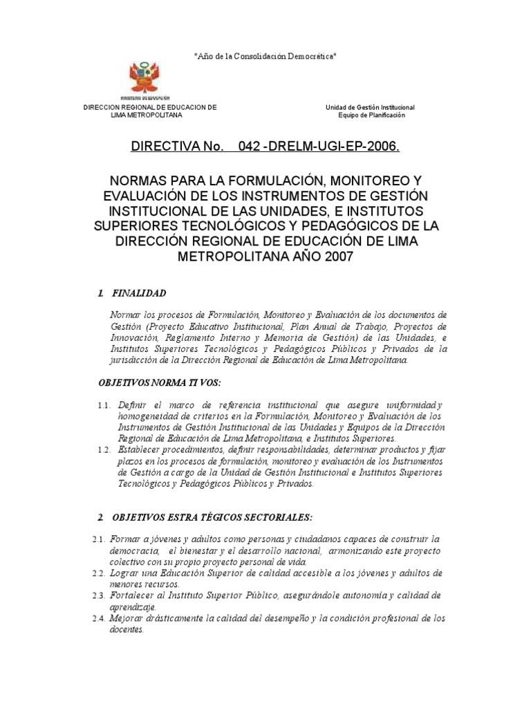 Directiva Documentos de Gestion